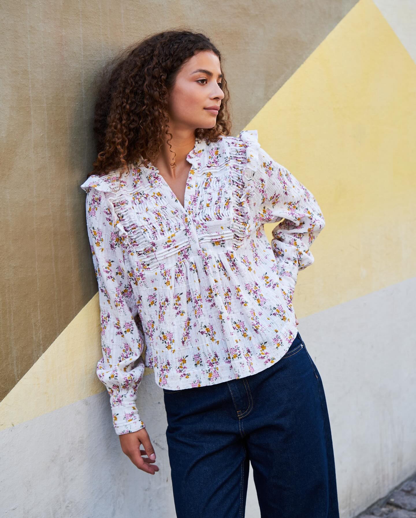 Neo Noir - Alicia Flower Oasis Blouse Off White - Smuk