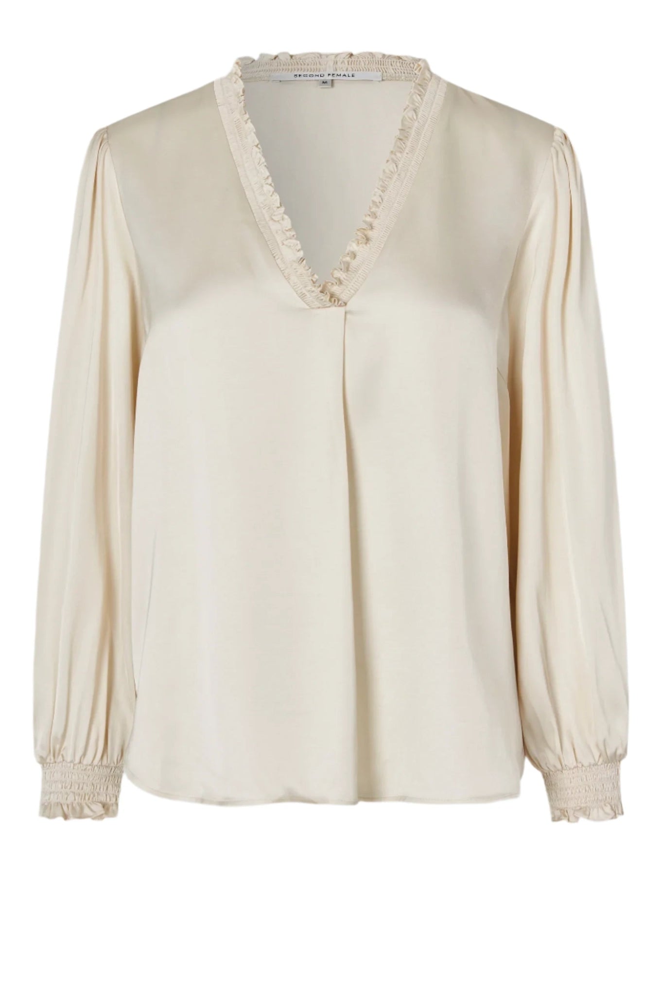 Second Female - Bardi V-Neck Blouse Brazilian Sand - Smuk