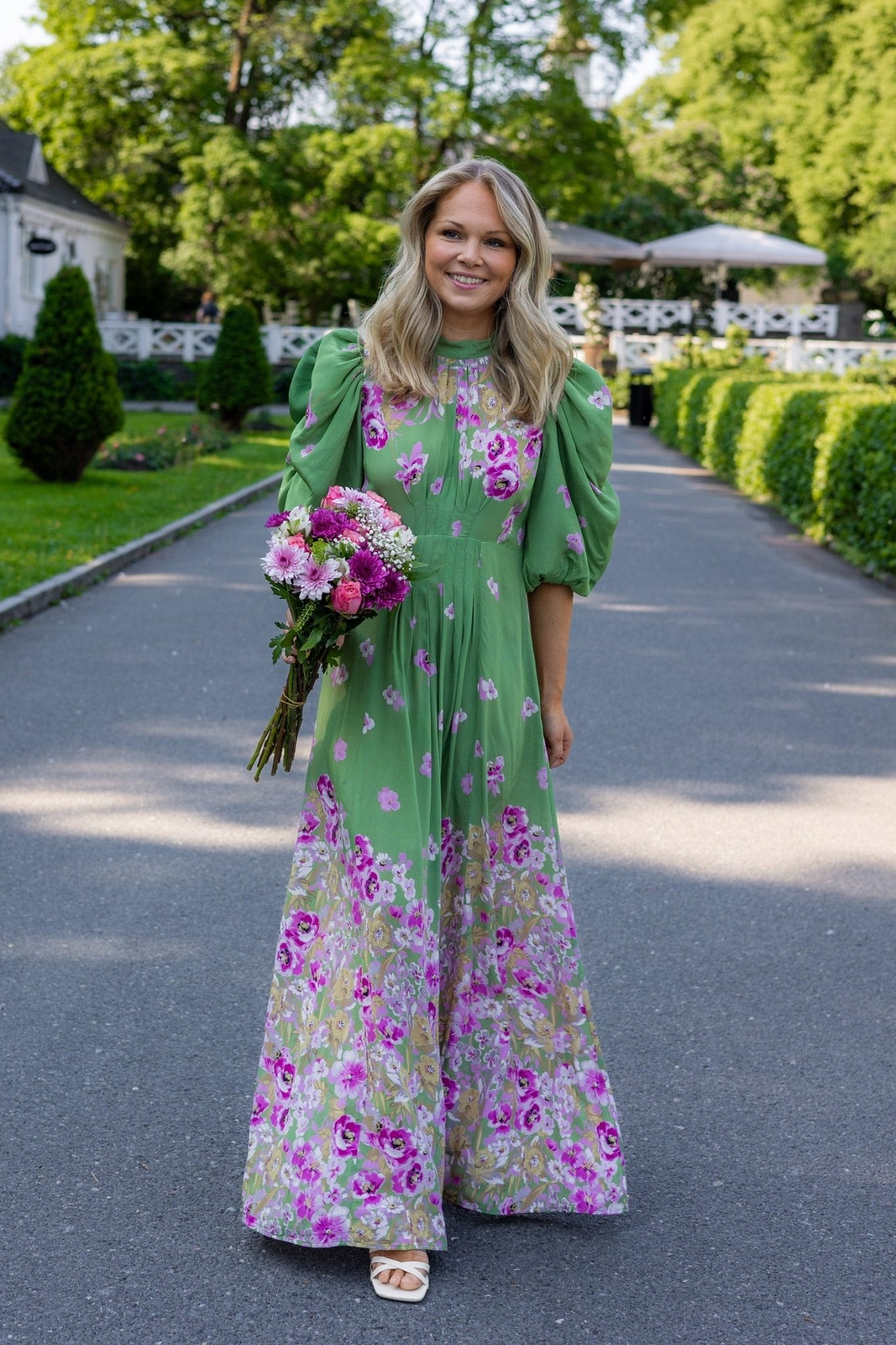 ByTiMo - Crepe Tieback Gown Green Field - Smuk