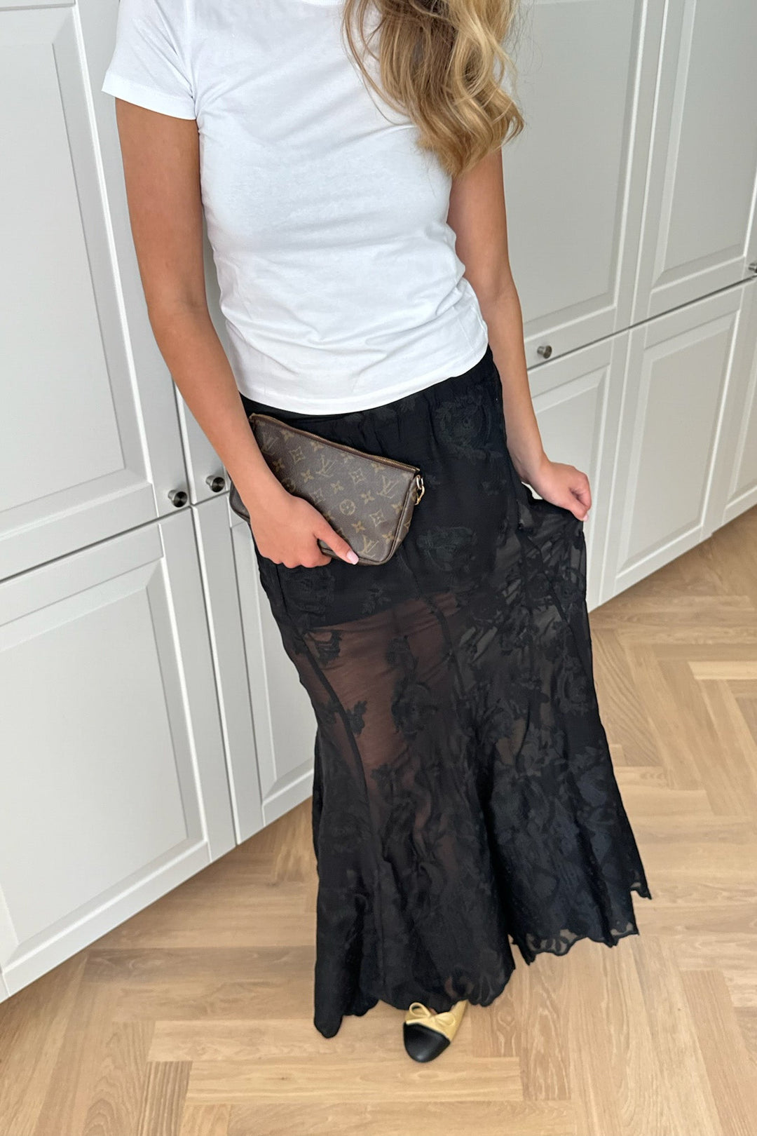 BYIC - Ellinor Lace Maxi Skirt Vintage Black - Smuk