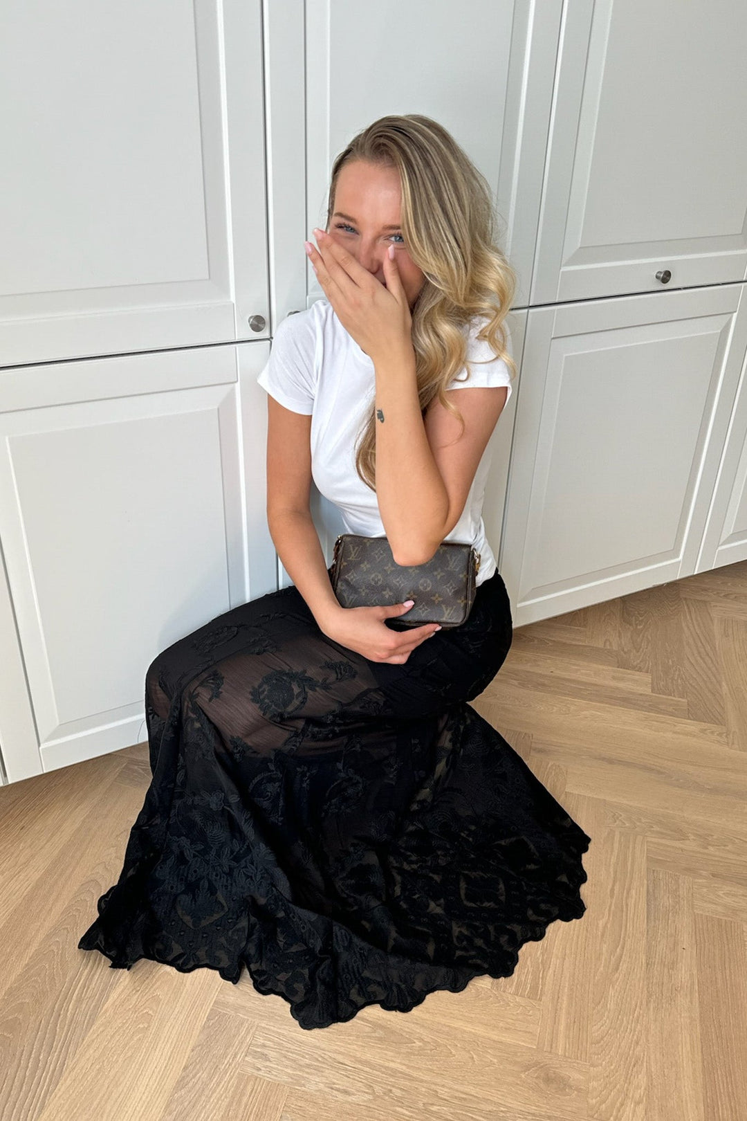 BYIC - Ellinor Lace Maxi Skirt Vintage Black - Smuk
