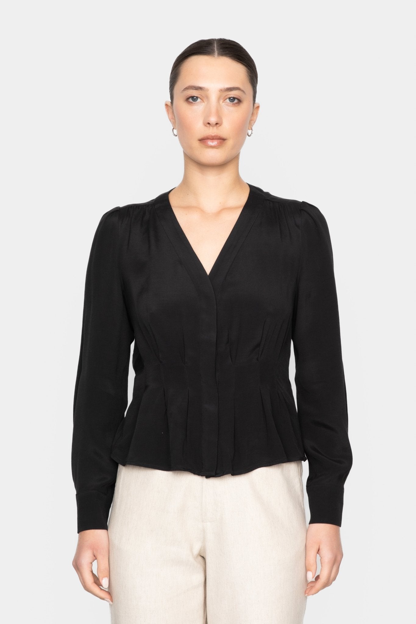Camilla Pihl - Flavia Blouse Black - Smuk