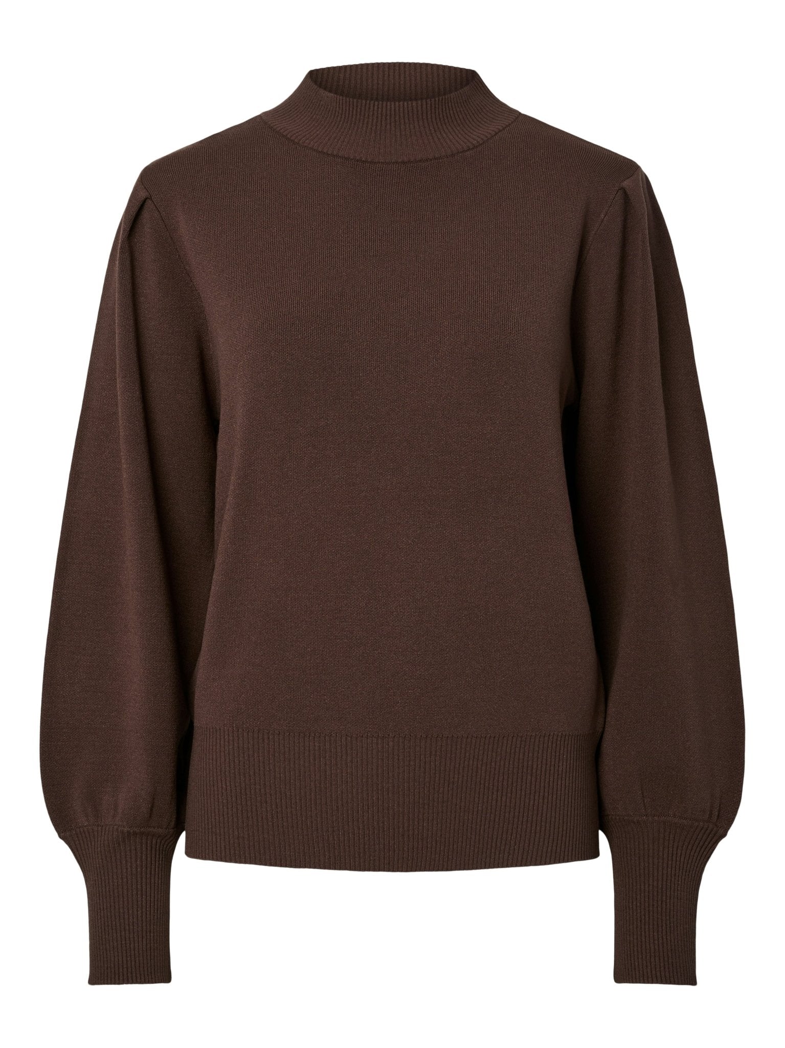YAS - Fonny Ls Knit Pullover Chocolate Brown - Smuk