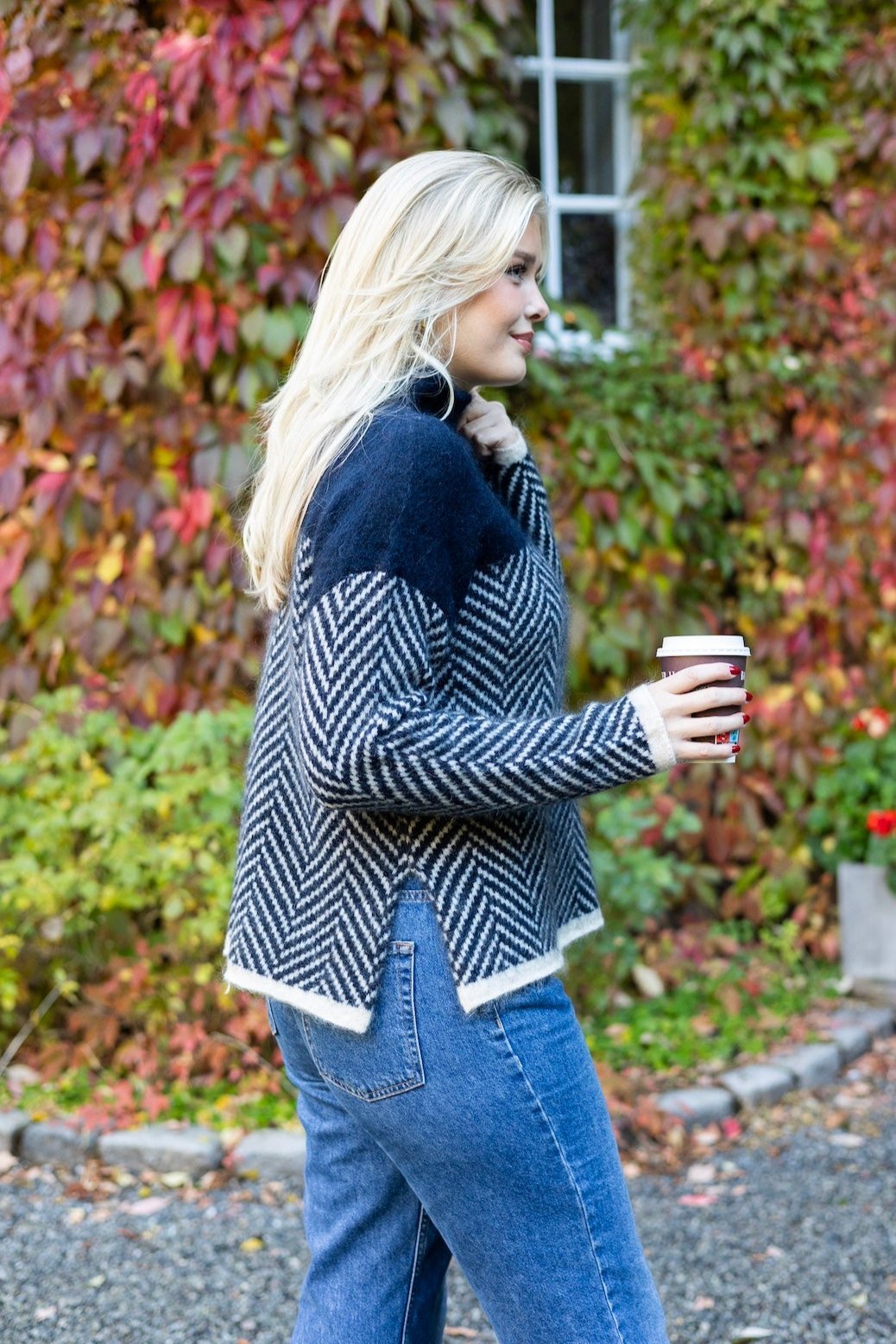 Herrin Knit T-Neck Vulcan - Smuk - Dameklær på nett