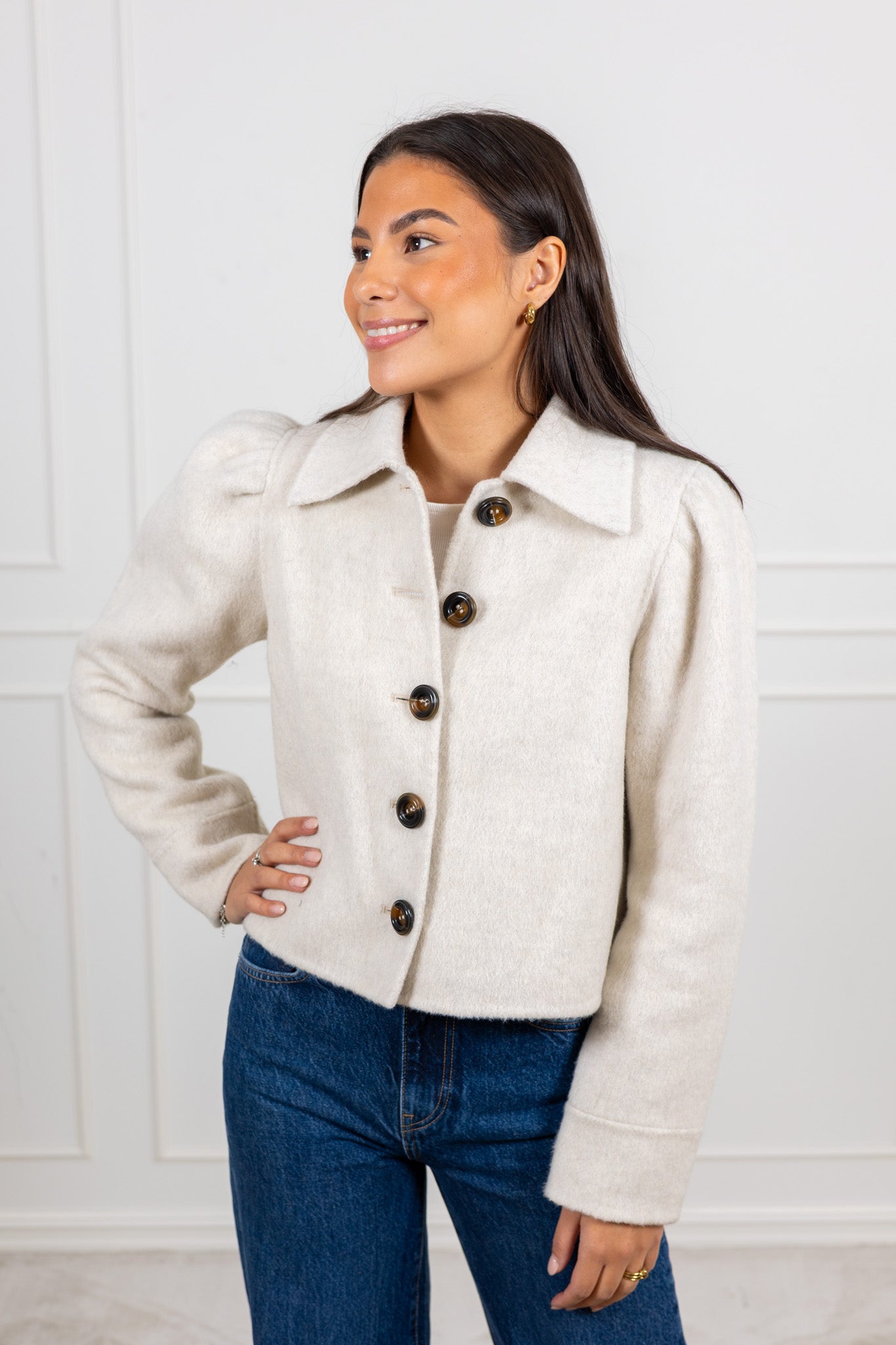 ByTiMo - Tailored Cropped Jacket Vintage White - Smuk